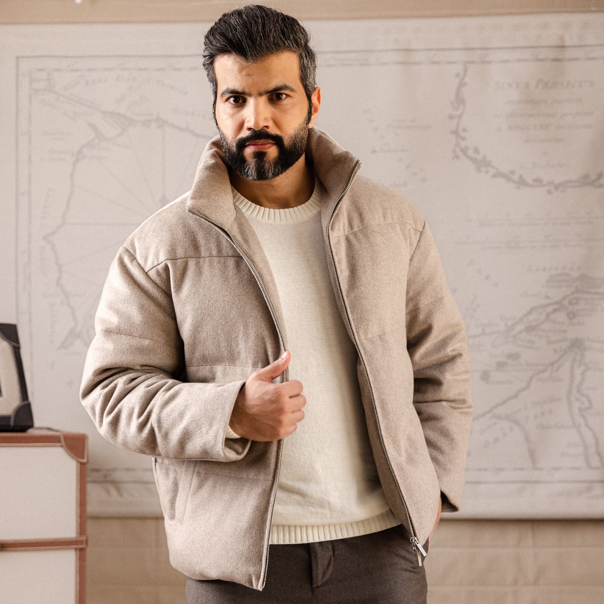 Valorin Cashmere Blend Jacket - Desert Beige – Ertho Official